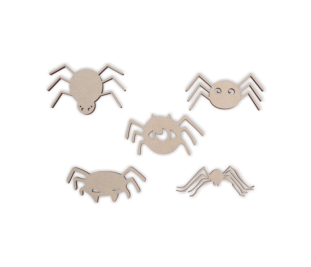 Spider Halloween Animal (set of 5) Halloween Wooden Cutout, Spooky Wall ...