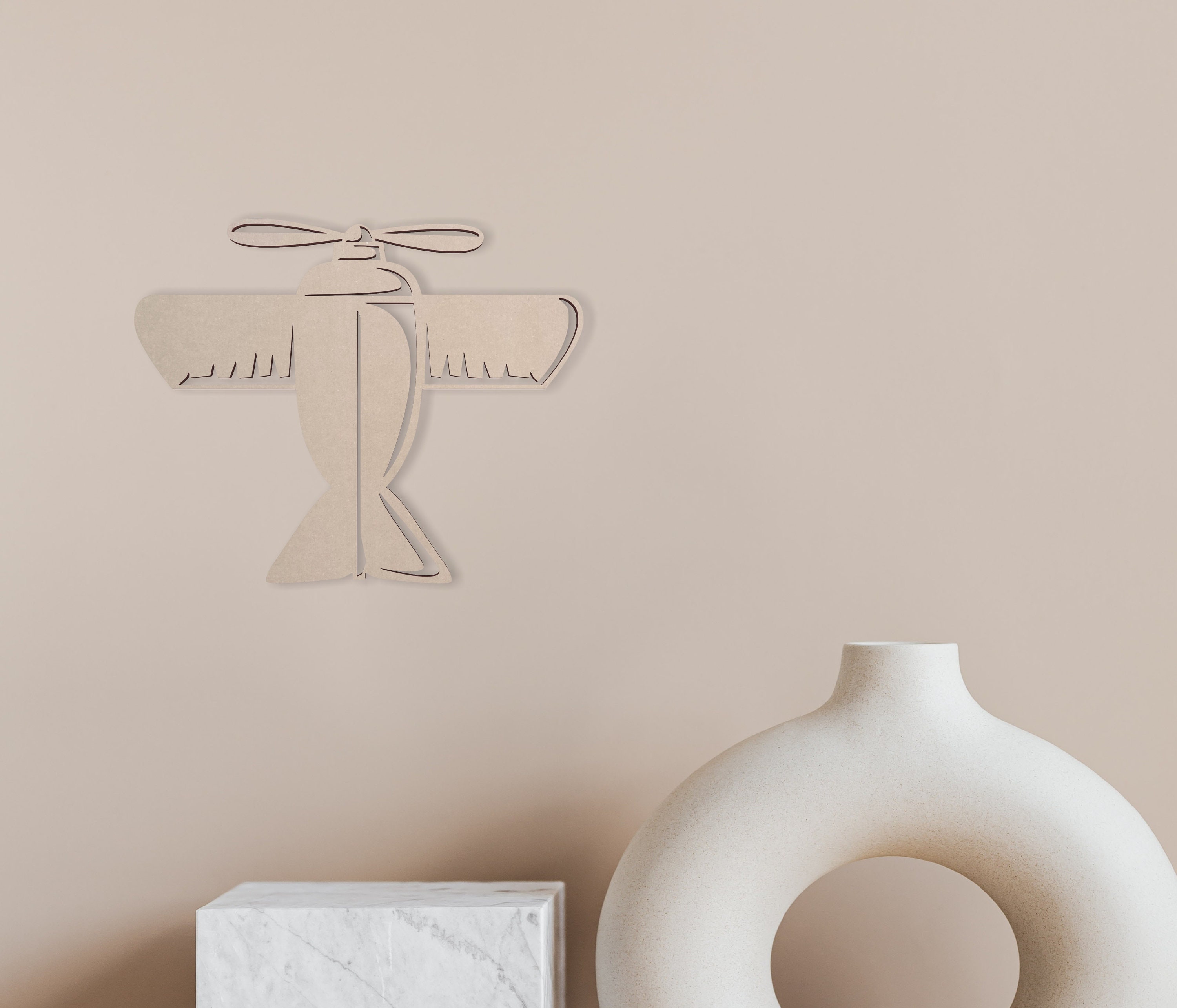 Unfinished Wooden Airplane Wall Art: Laser Cut MDF Plane Decor - Etsy