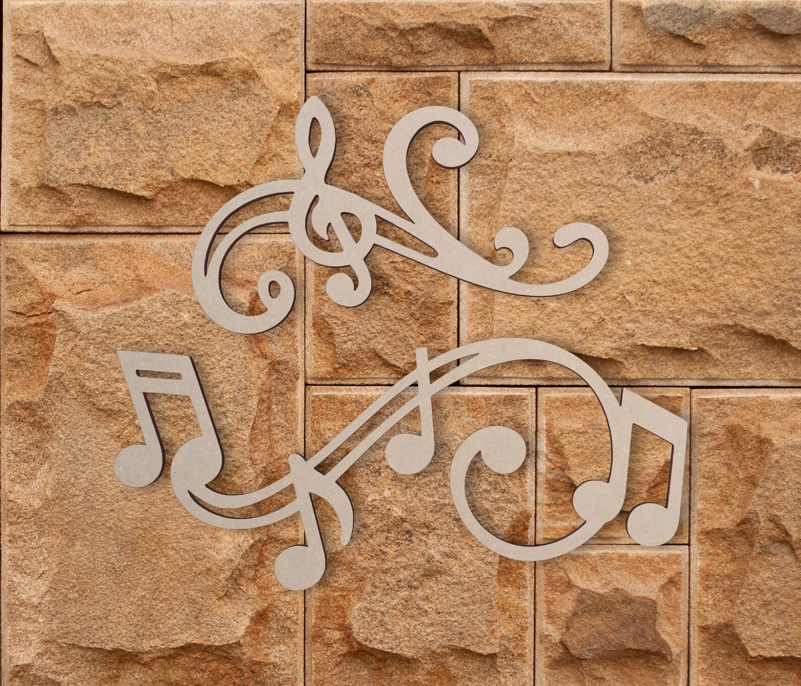 Wooden Shape Musical Notes 2 Pieces Music Room Decor Wall - Etsy