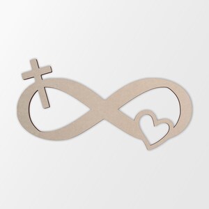 Infinity Cross and Heart Wooden Sign: Unfinished MDF Wall Decor - Etsy
