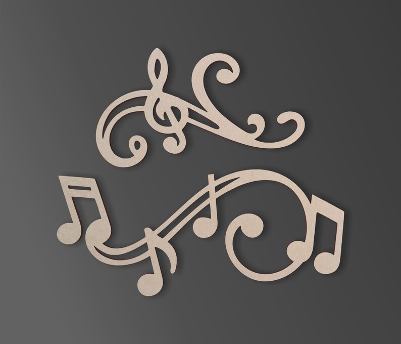 Wooden Shape Musical Notes 2 Pieces Music Room Decor Wall - Etsy