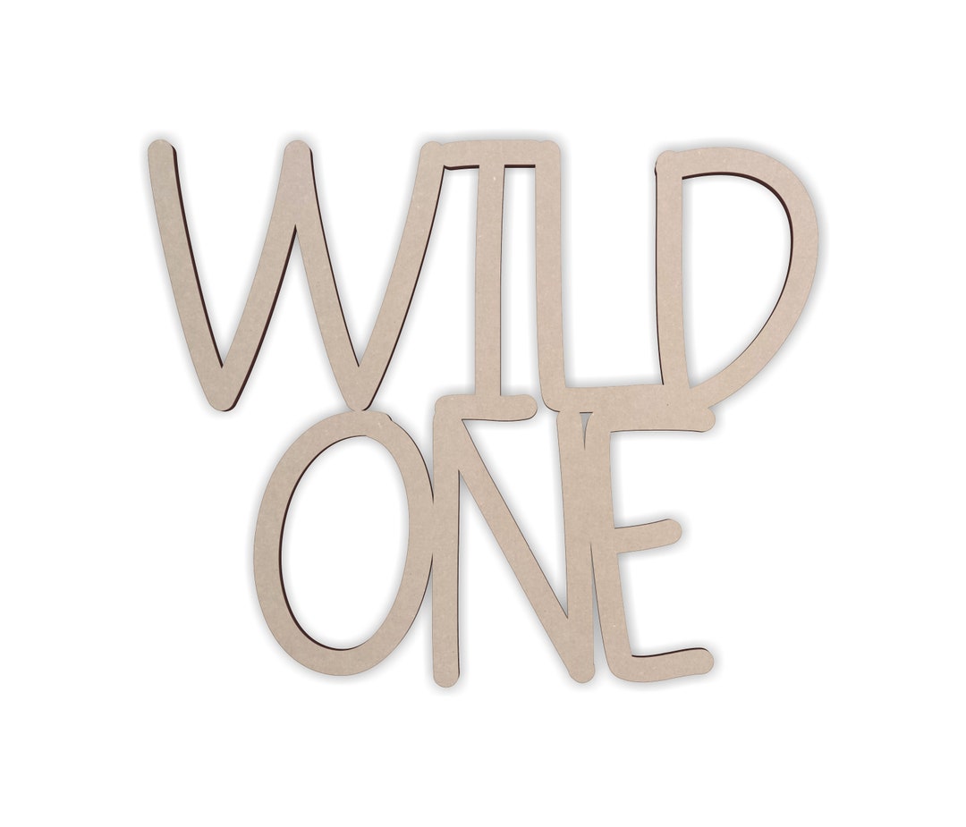 Wild One Wooden Wall Hanging: Script Word Art Decor - Etsy