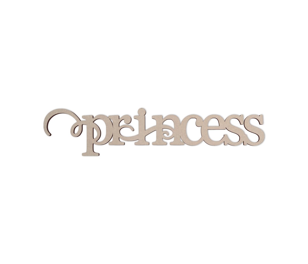 Baby Shower Word Art "princess" - Cutout, Home Decor, Unfinished and ...