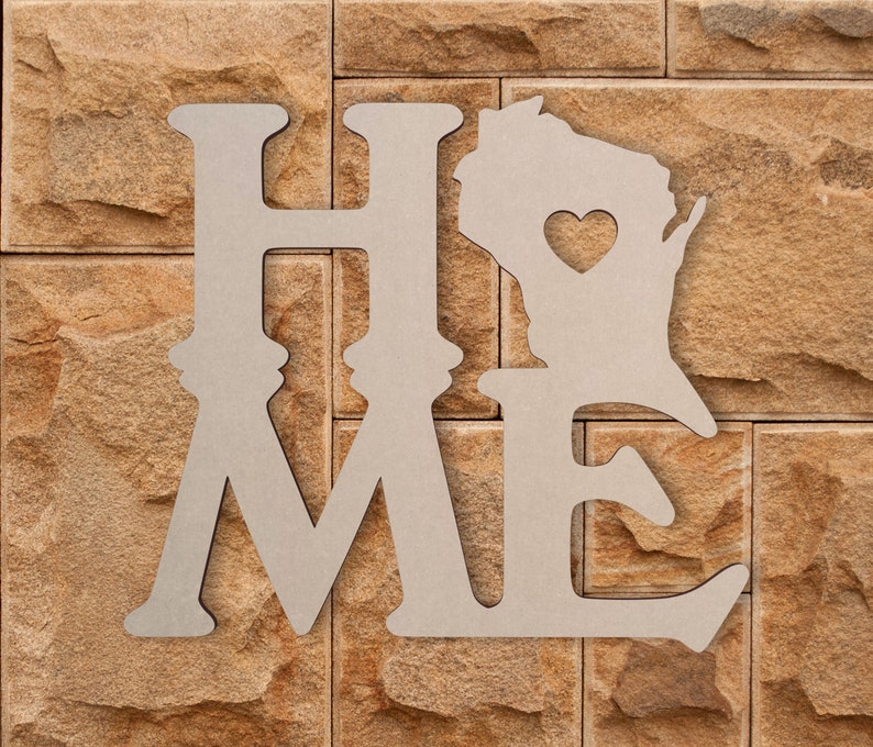 Wooden Shape Home State Wisconsin Wooden Cutout Wall Art - Etsy