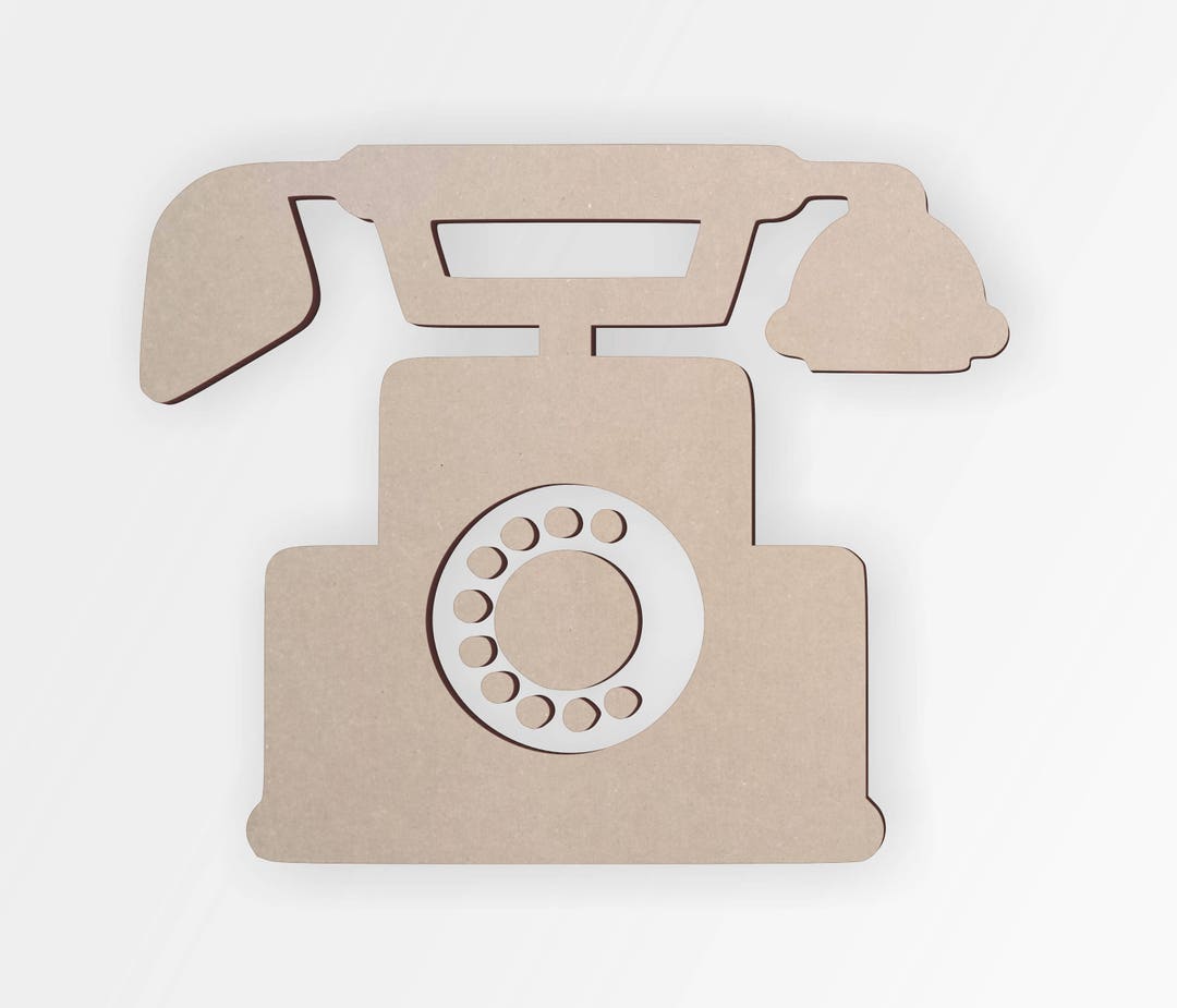 Wooden Shape Vintage Telephone, Wooden Cutout, Wall Art, Home Decor ...
