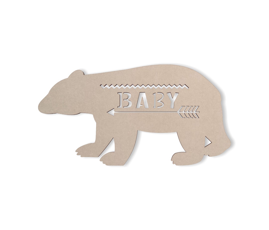 Baby Bear Arrow MDF Cutout: Unfinished Nursery Decor - Etsy