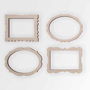 Wooden Rectangle Frame Set 4 Frames Cutout, Home Decor, Unfinished and ...