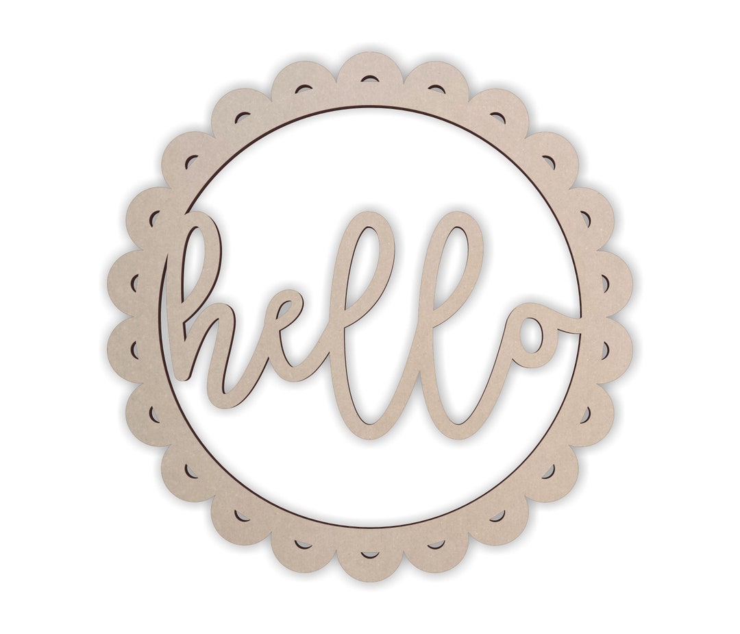Wooden Sign "hello" - Cutout, Home Decor, Unfinished and Available From ...