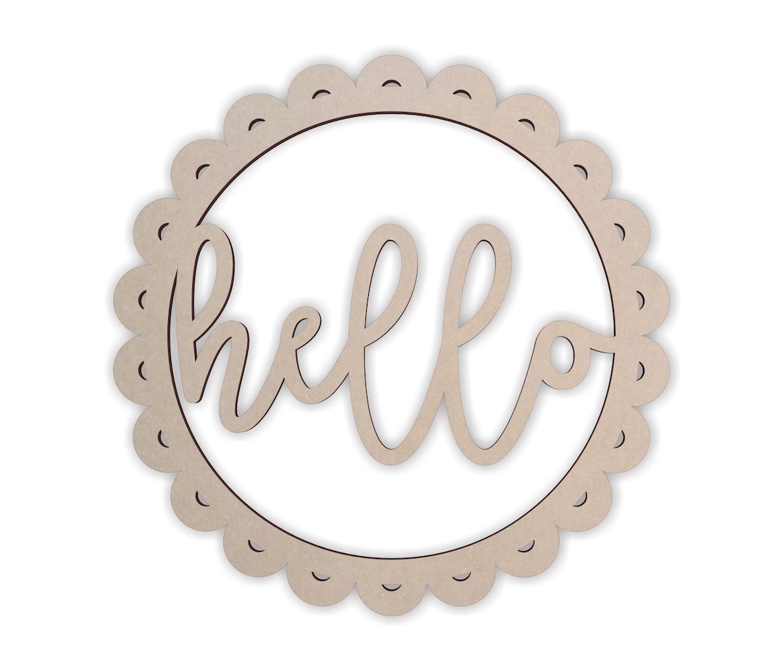 Wooden Sign hello Cutout Home Decor Unfinished - Etsy