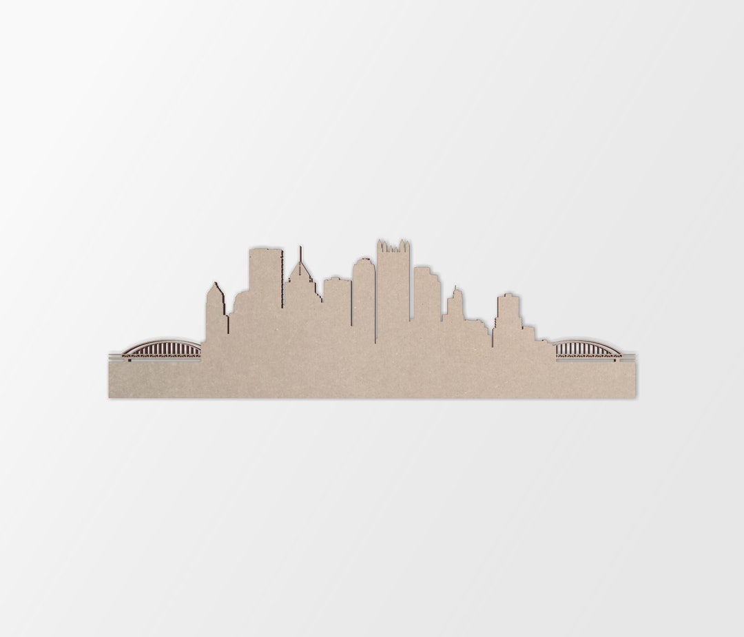 Wooden Shape Pittsburgh Skyline, Wooden City Cutout, Wall Art, Home ...