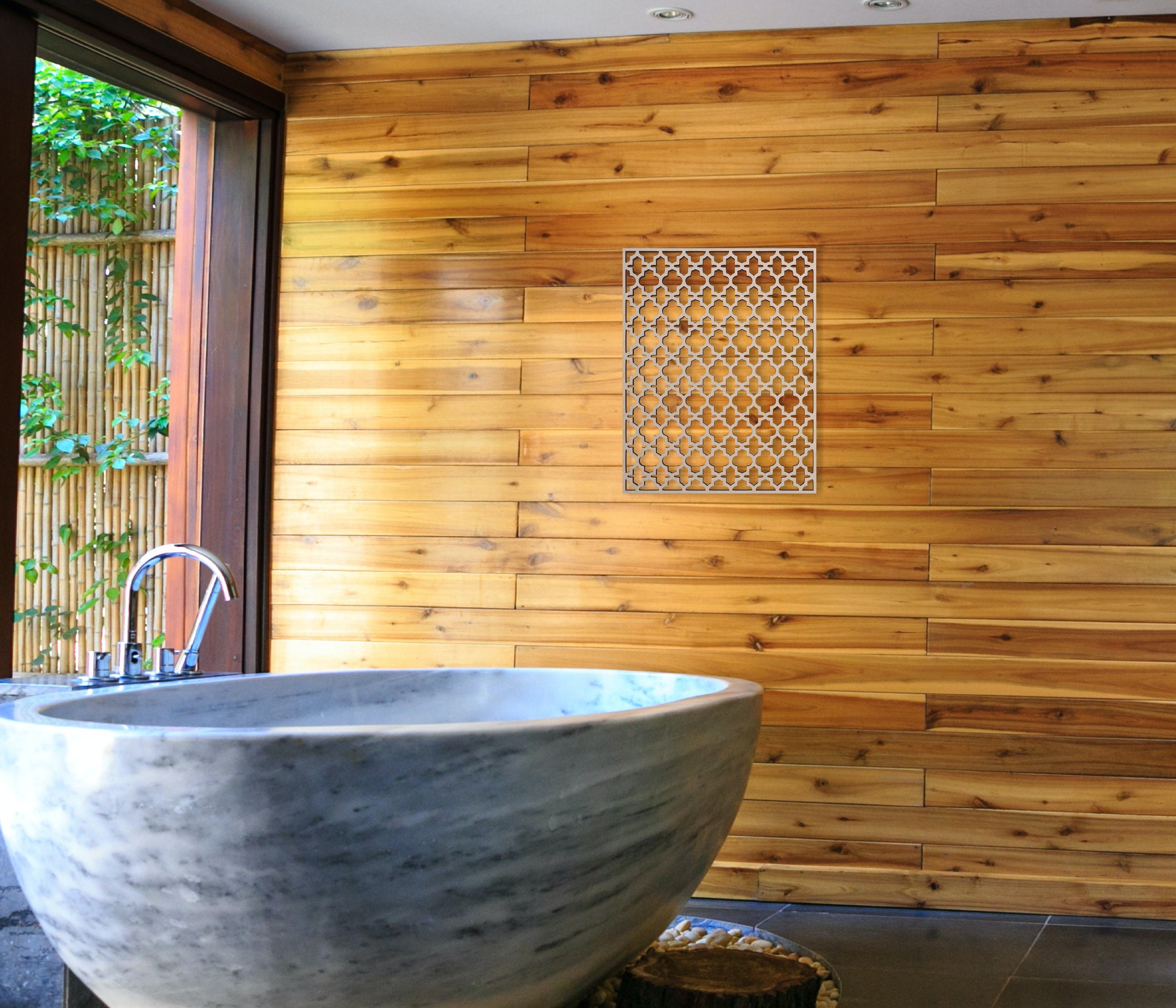 Wood Aztec Fretwork Panel: Mandala Wall Art, Privacy Screen - Etsy