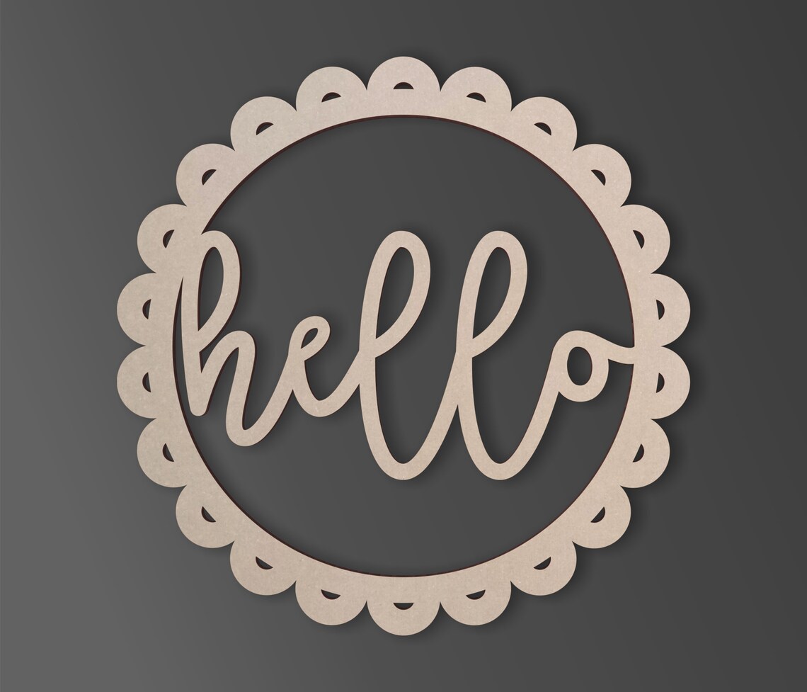 Wooden Sign hello Cutout Home Decor Unfinished - Etsy