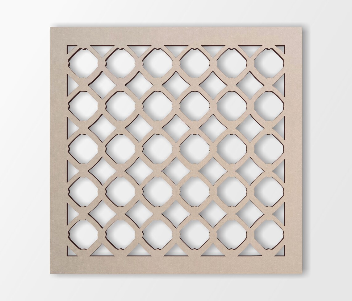 Wood Diamond Lattice Panel: Mandala Wall Art, Trellis Overlay - Etsy