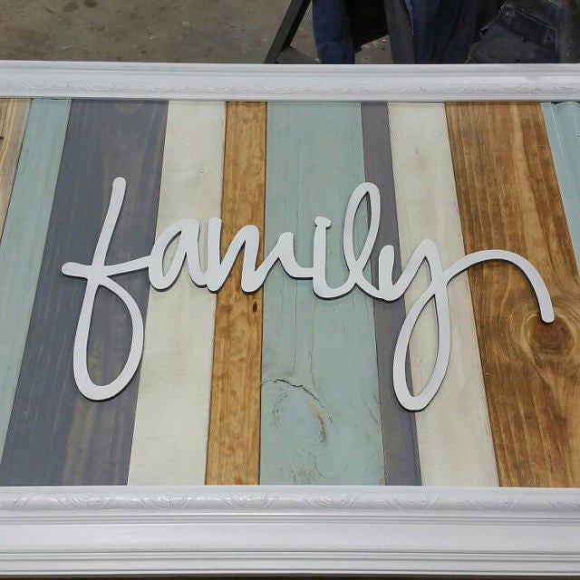 FAMILY Wall Decor Word Cutout Home Decor Unfinished and | Etsy