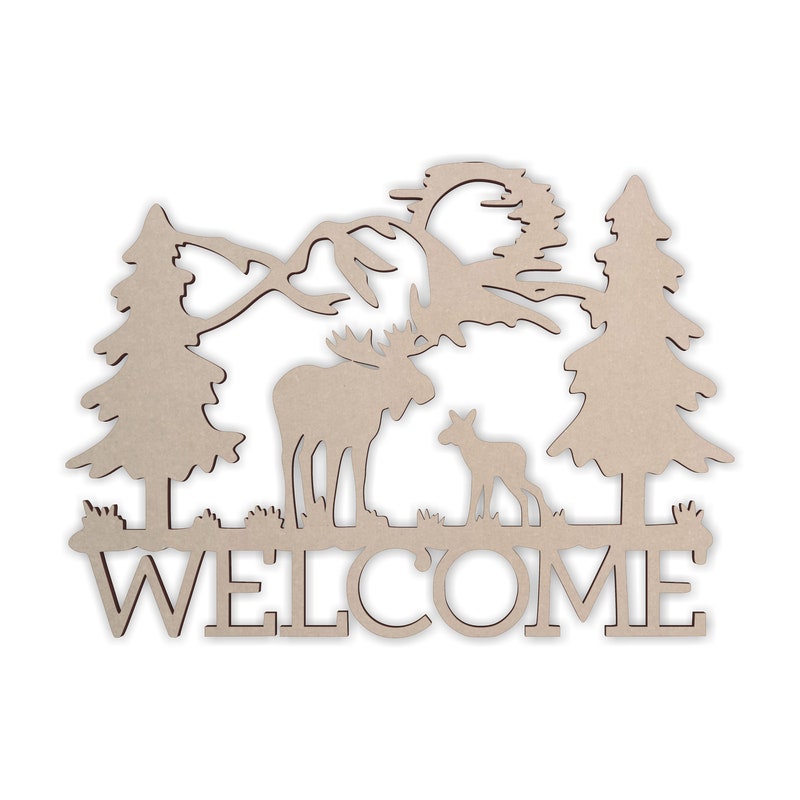 Moose Welcome Sign - Etsy