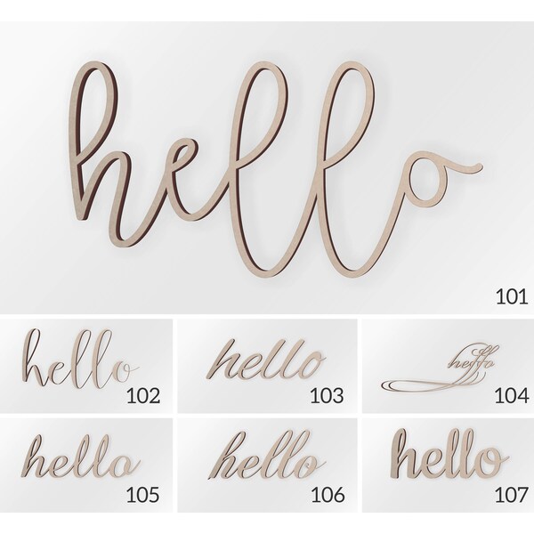 Cursive Hello - Etsy