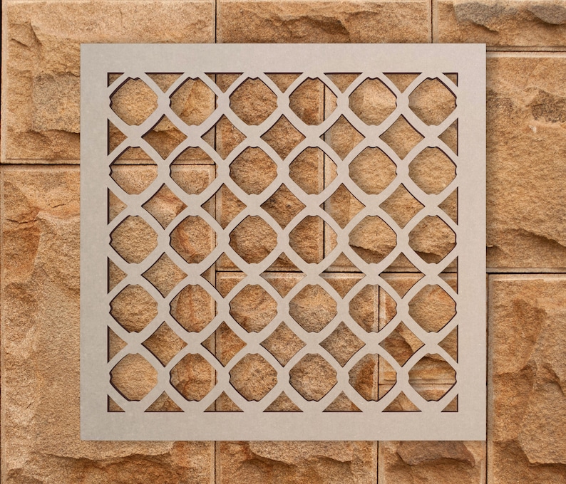 Wood Diamond Lattice Panel: Mandala Wall Art, Trellis Overlay - Etsy