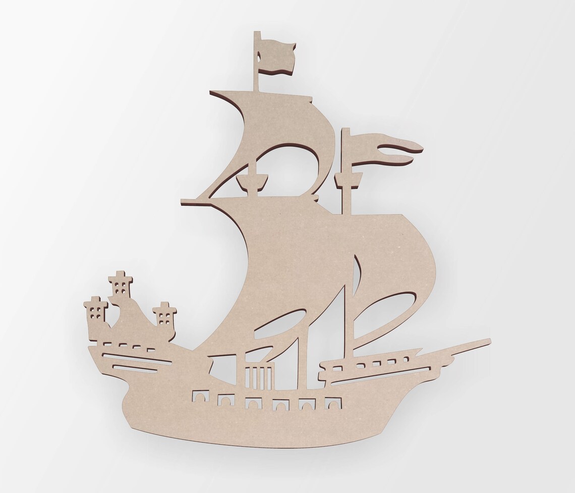 Unfinished Wooden Pirate Ship Cutout: DIY Wall Art Decor - Etsy