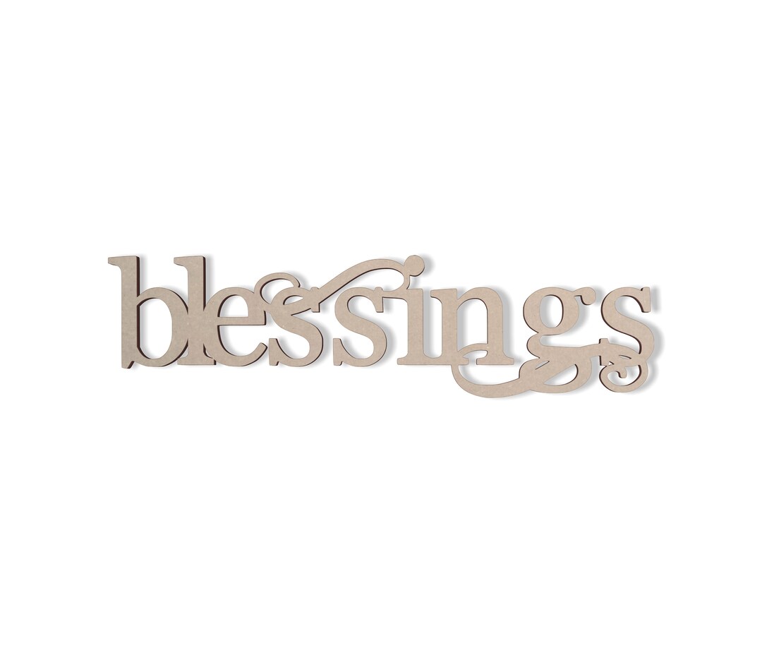 Blessings Wall Decor Word - Cutout, Home Decor, Unfinished and ...