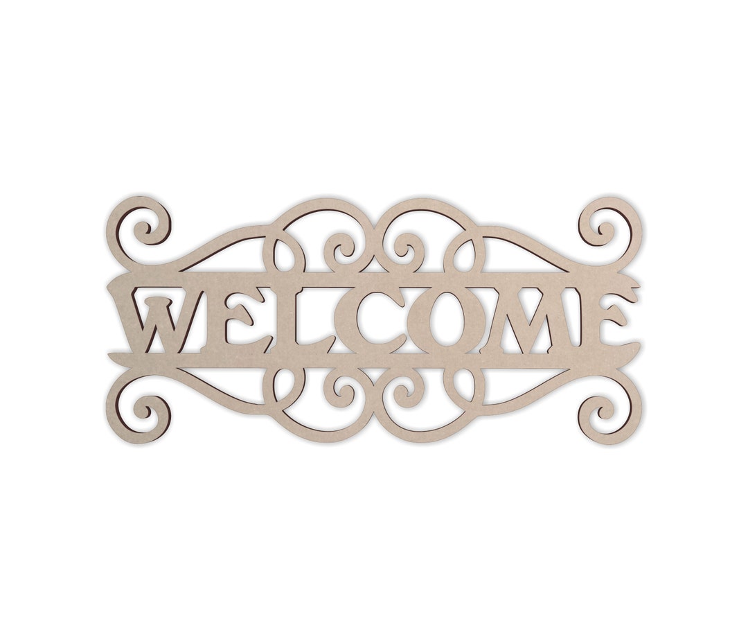 Wooden Sign welcome Cutout, Home Decor, Unfinished and Available From 4 ...