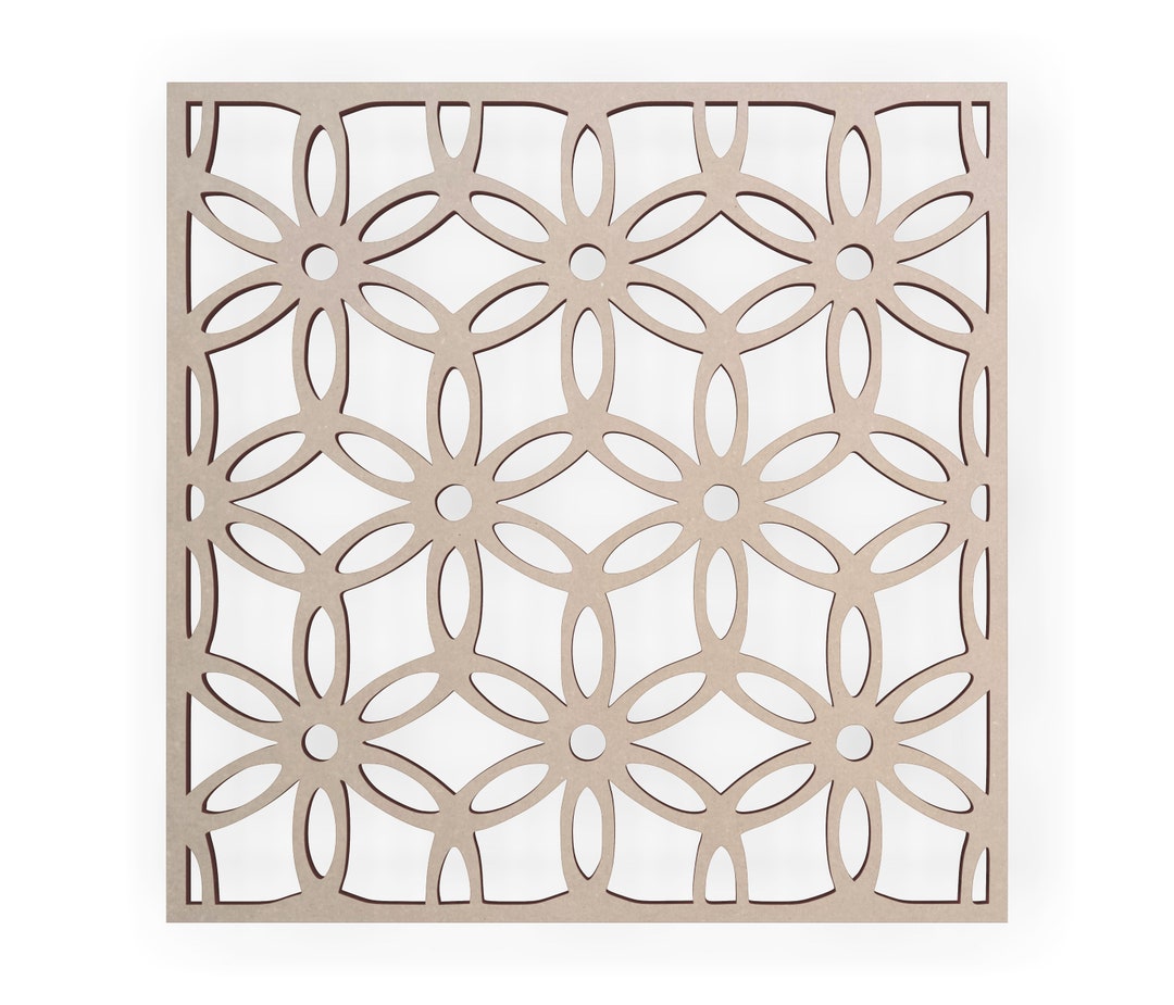 Holzblumengitter Mandala-Wandkunst für Wohnkultur, Wandpaneele ...