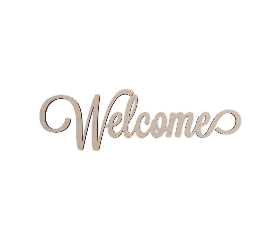 Wall Art Word "welcome" - Cutout, Home Decor, Unfinished and Available ...