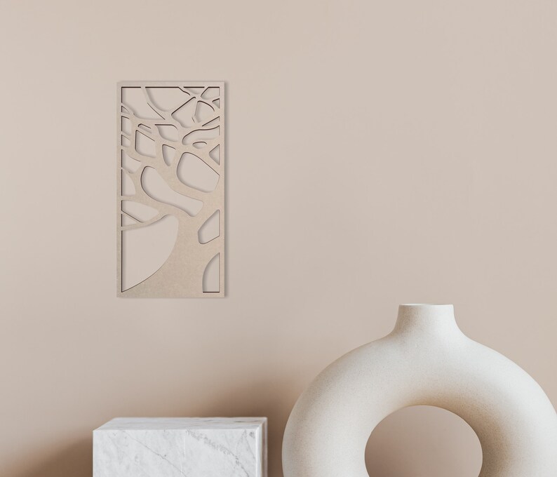 Wooden Tree Branch Panel: Mandala Wall Art, Privacy Screen - Etsy