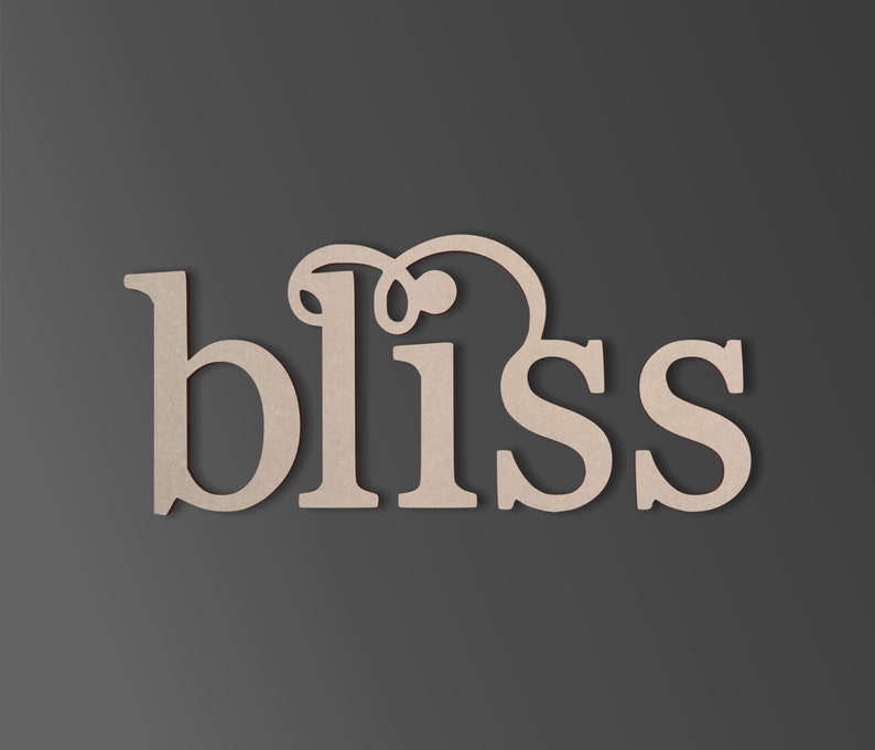 Bliss Wall Decor Word Cutout Home Decor Unfinished and - Etsy