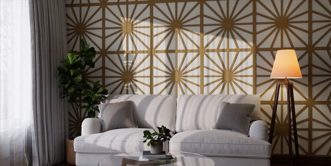 Custom Flower Wood 3D Wall Lattice Panels Wall and Ceiling Decor ...