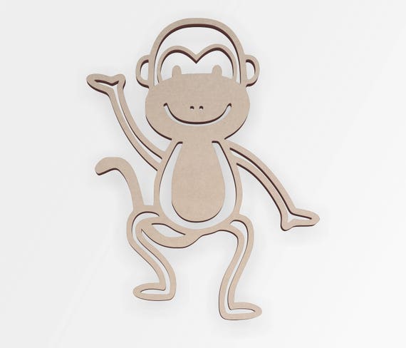 Wooden Shape Woodland Creature Monkey Wooden Cutout Wall - Etsy