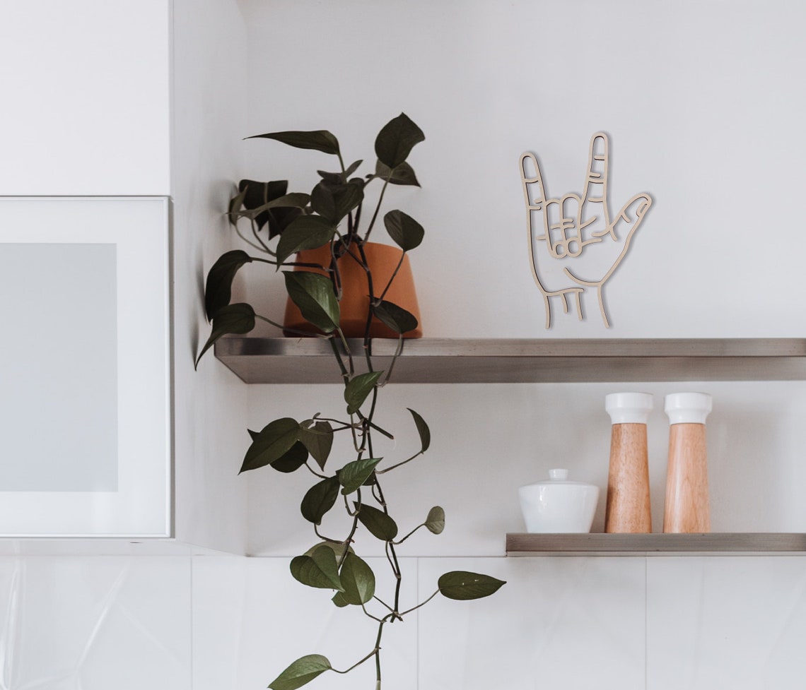 Wooden I Love You Sign Language Wall Decor - Etsy