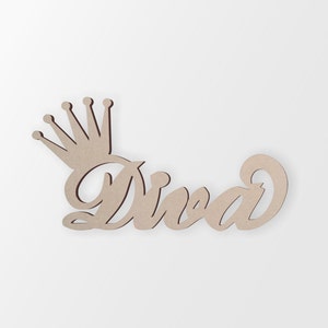 DIVA Wall Art Wooden - Cutout, Home Decor, Unfinished and Available in ...