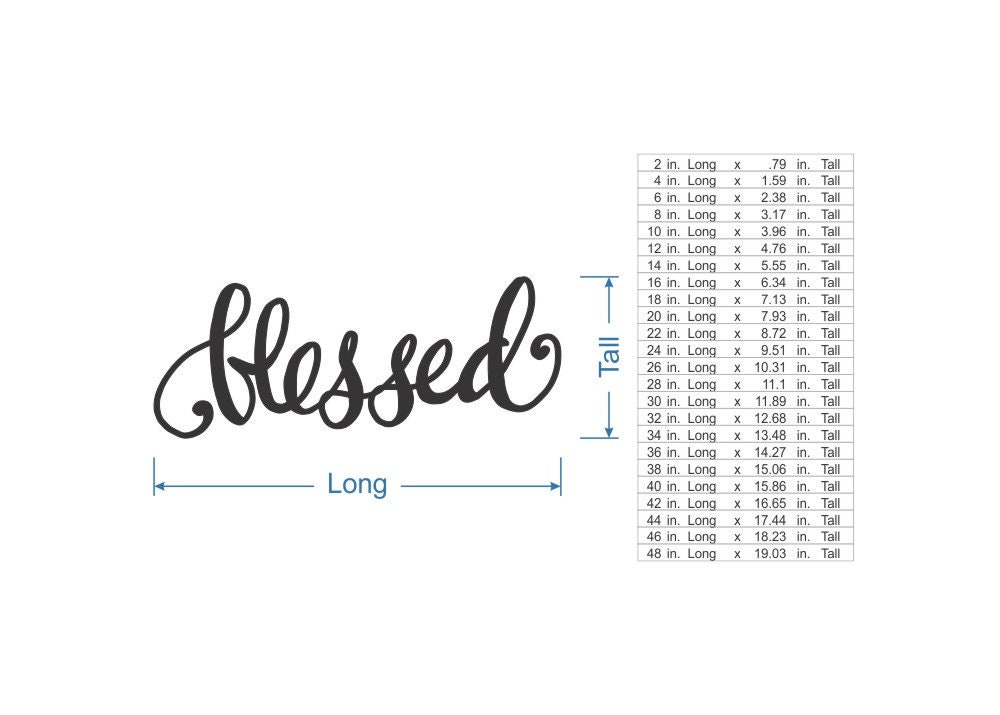 Blessed Wall Script Decor Word Religious Decor Cutout | Etsy