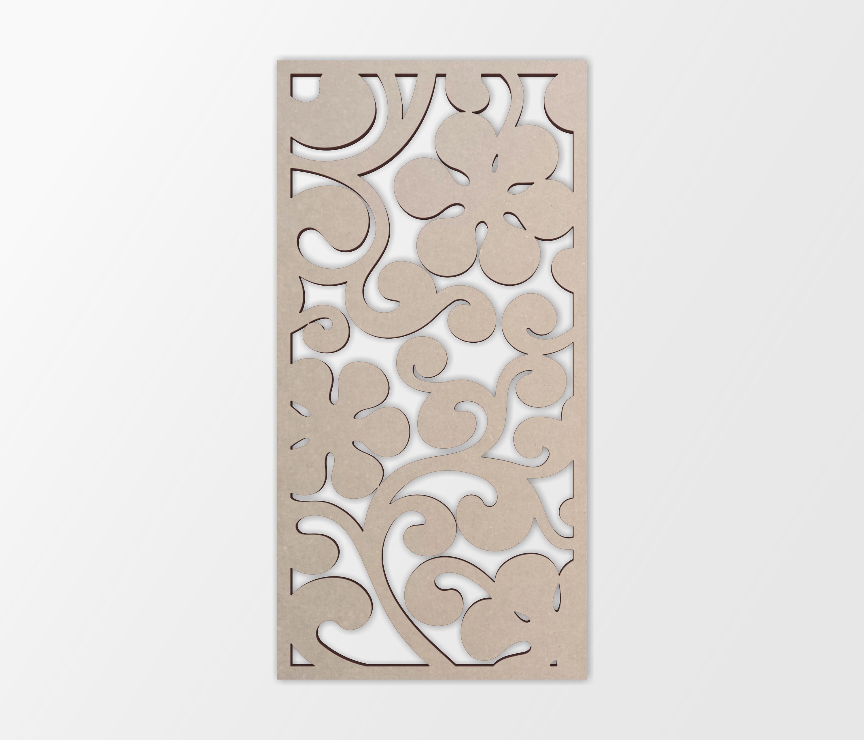 Wood Flower Lattice Panel: Mandala Wall Art, Privacy Screen - Etsy