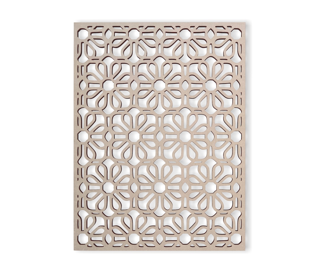 Wood Flower Lattice Design - Mandala Wall Art for Home Decor, Overlays ...