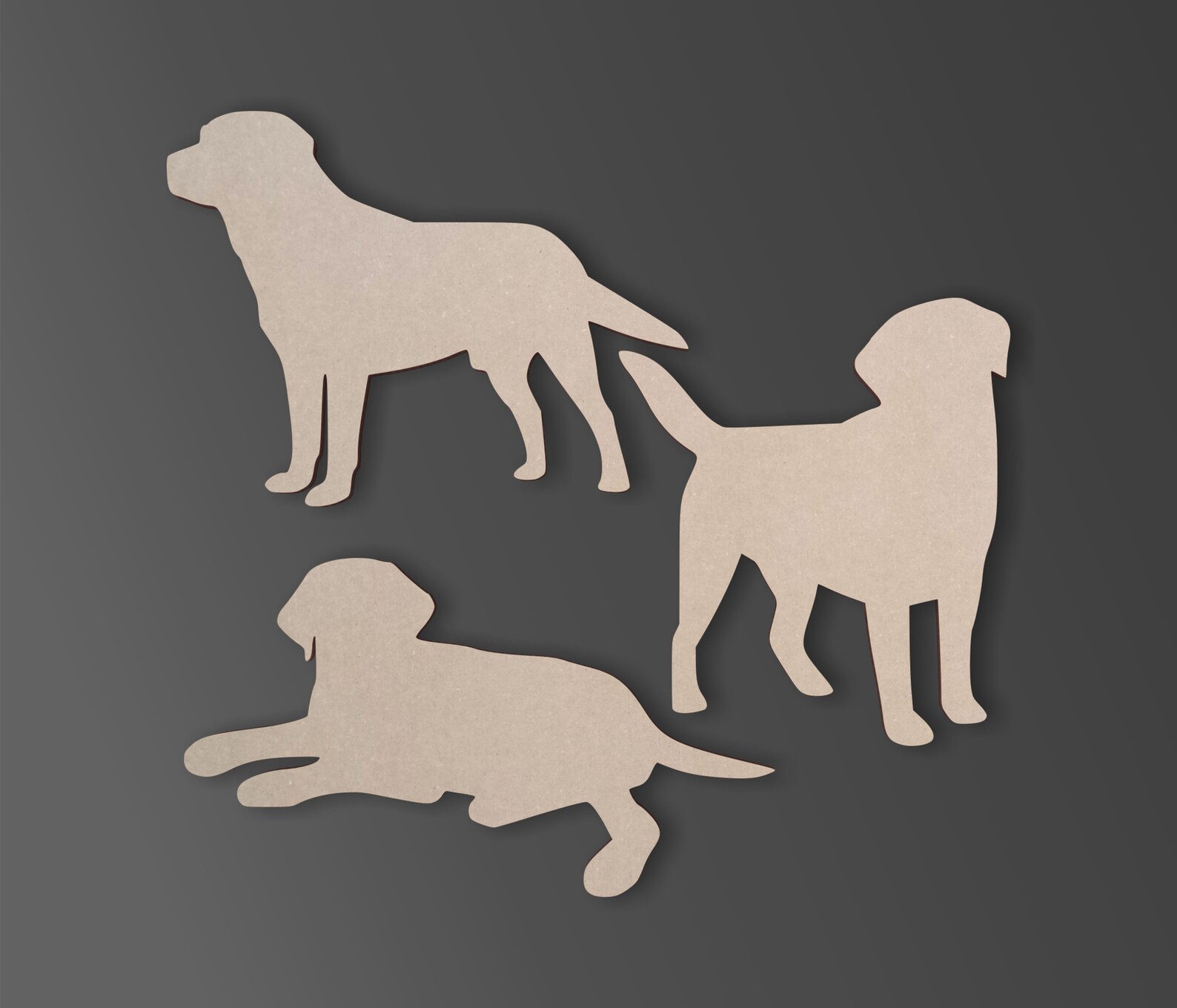 Wooden Labrador Dog Silhouette Cutouts 3 Pack unfinished - Etsy