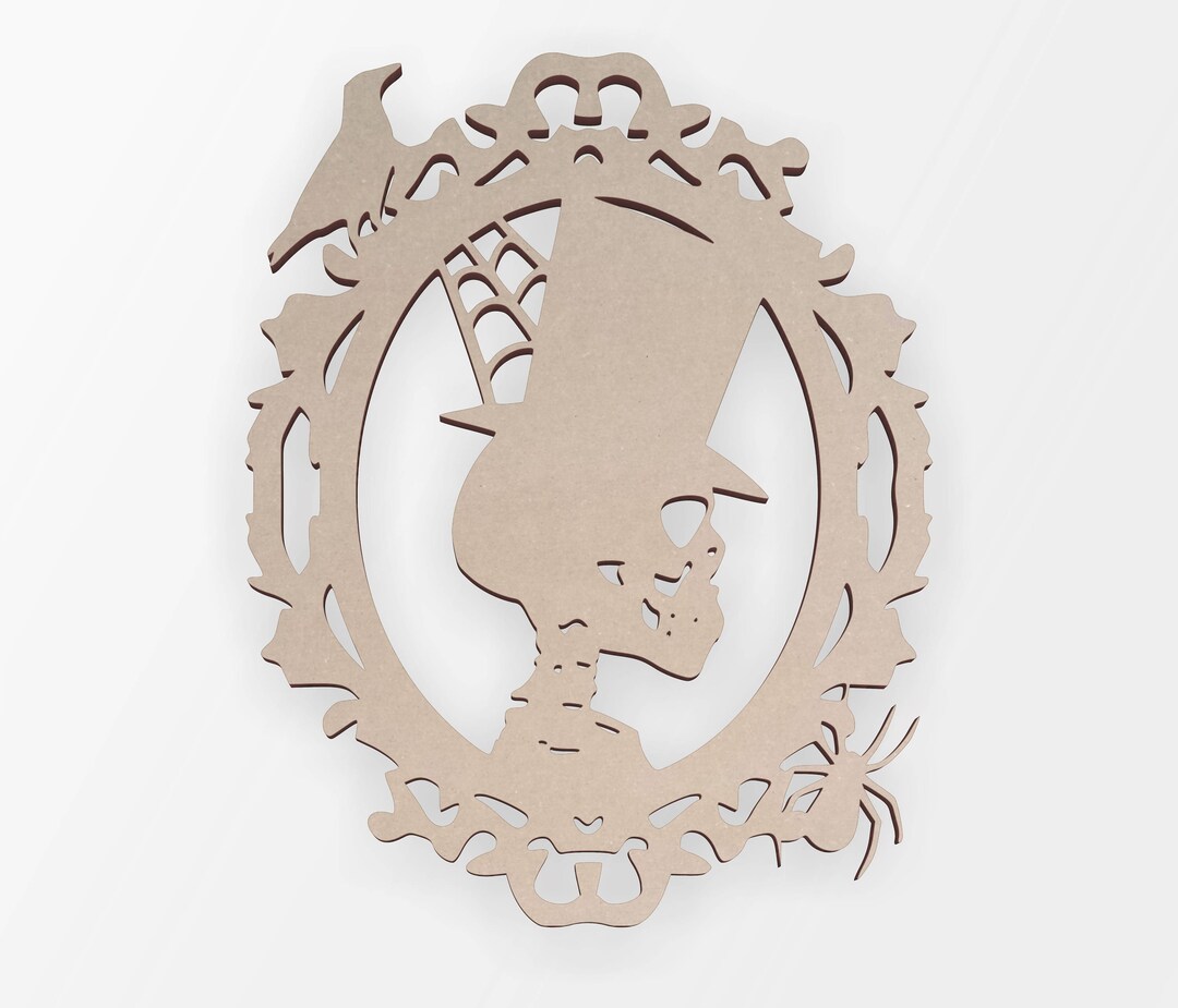 Wooden Halloween Skeleton Profile Frame -wooden Cut Out, Wall Art, Home ...