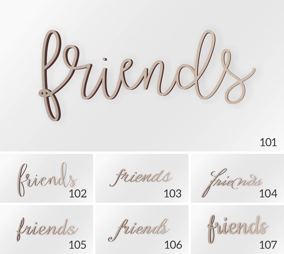 Wooden Wall Decor Word "friends", Family Sign, Wooden Sign, Wall ...