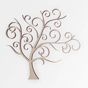 Wooden Shape Tree Flourish Decor for Weddings, Wooden Cutout, Home ...