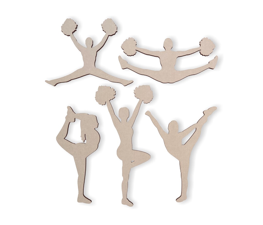 Wooden Cheerleader Silhouettes (5 Cheerleaders)-cutout, Home Decor ...