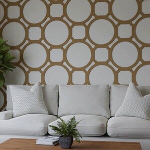 Geometric Circle Wood Wall Panel, 3D Lattice Art, Modern Paintable ...
