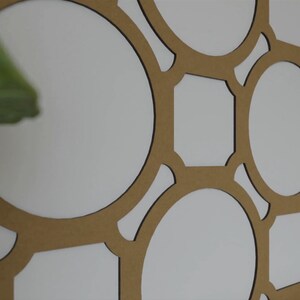Geometric Circle Wood Wall Panel, 3D Lattice Art, Modern Paintable ...