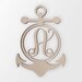 Wooden Anchor With Letter Monogram in Center Cutout, Home Decor ...