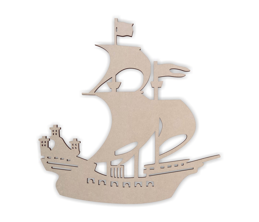 Unfinished Wooden Pirate Ship Cutout: DIY Wall Art Decor - Etsy