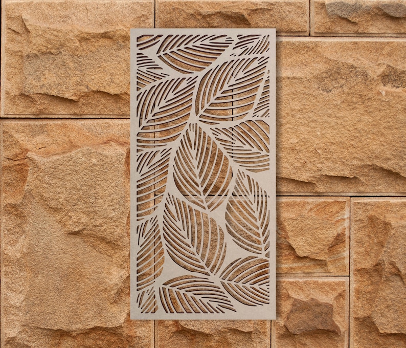 Wood Leaf Lattice Panel: Mandala Wall Art, Privacy Screen - Etsy