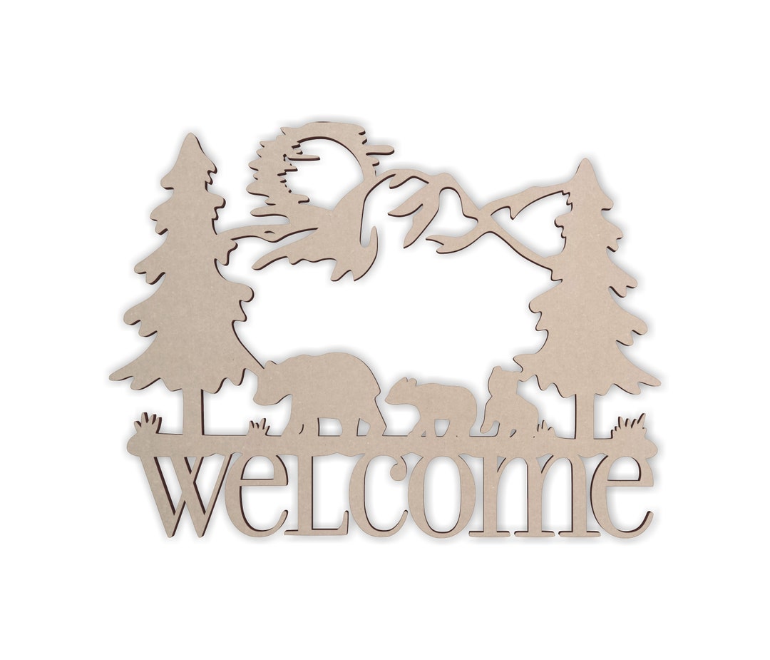 Wooden Sign "welcome" - Cutout, Home Decor, Unfinished and Available ...