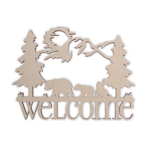 Wooden Sign "welcome" - Cutout, Home Decor, Unfinished and Available ...