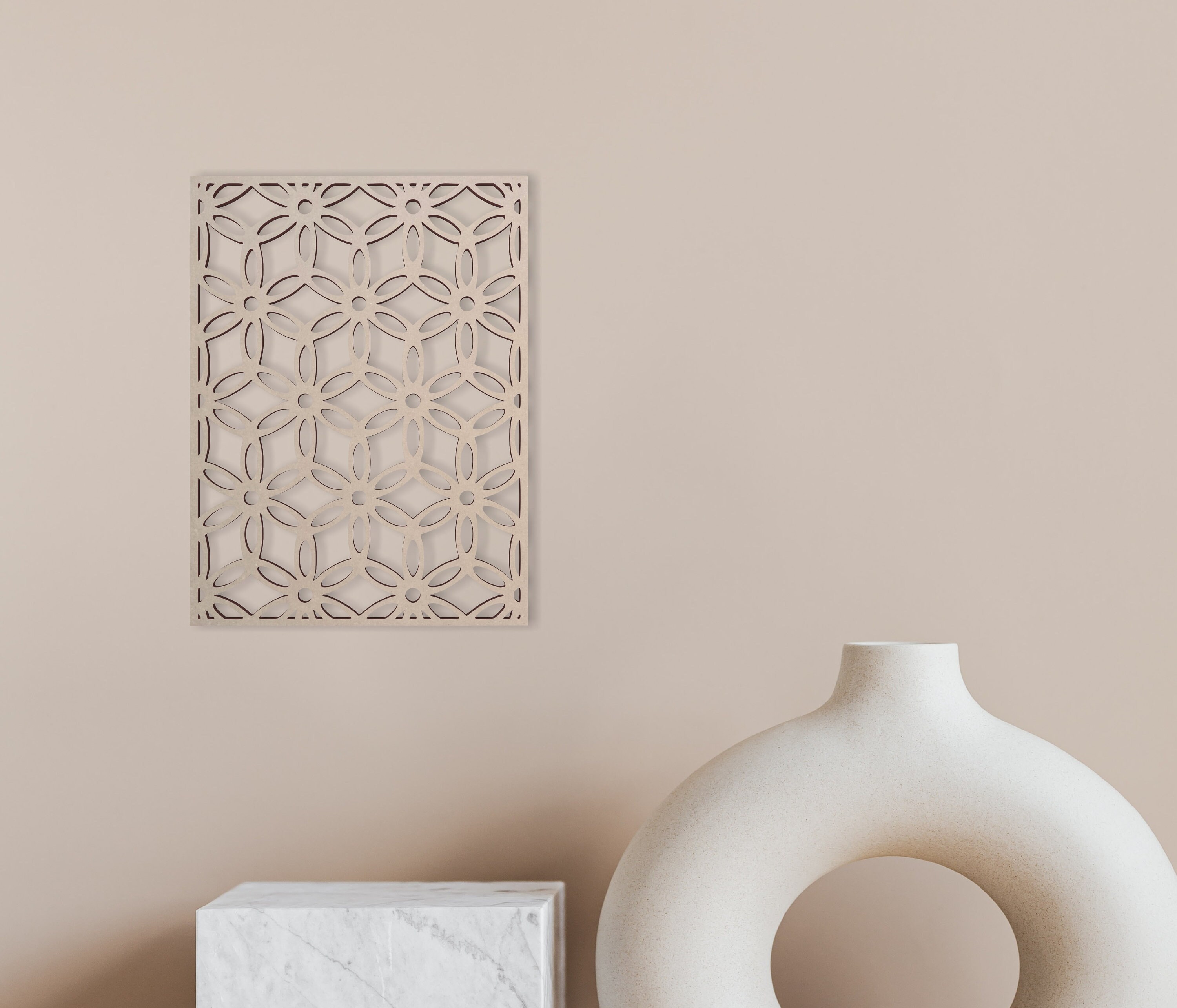 Wooden Six Petal Flower Fretwork Lattice Mandala Wall Art - Etsy