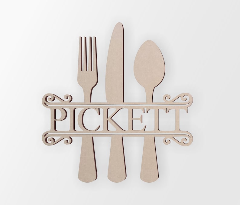 Personalized Wooden Kitchen Utensils Name Sign Cutout Home - Etsy