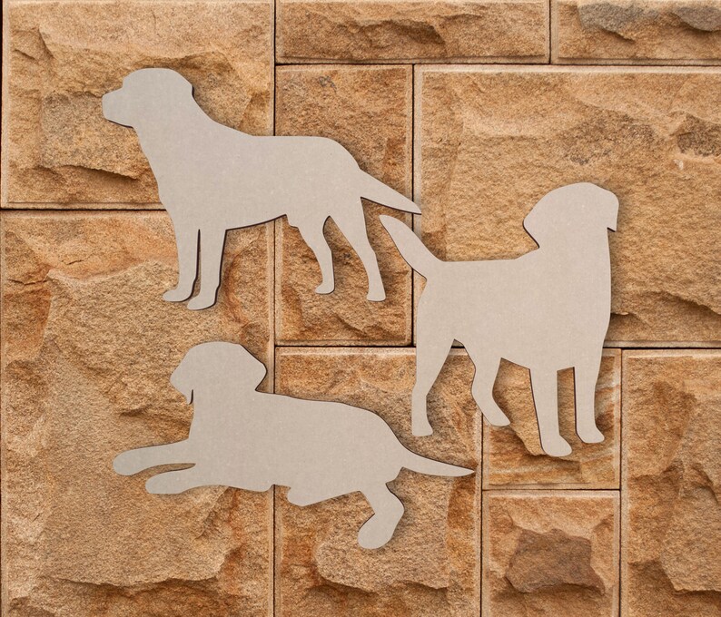 Wooden Labrador Dog Silhouette Cutouts 3 Pack unfinished - Etsy